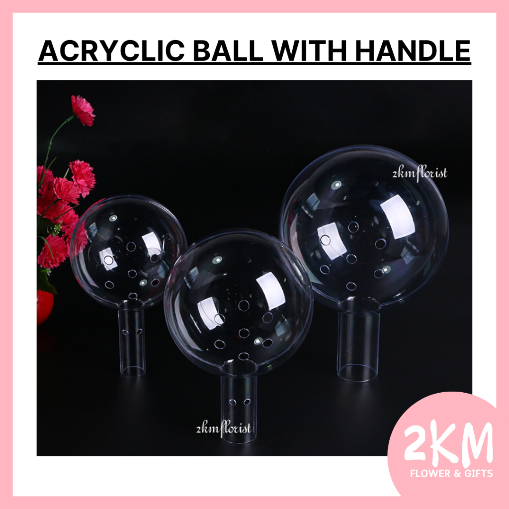 ACRYLIC BALL HARD TRANSPARENT BALL BUBBLE BALL ROUND BALL BOBO FLOWER ...