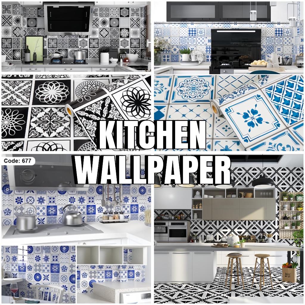 Kitchen Wallpaper Stickers High Temperature Anti-oil Waterproof Tile ...