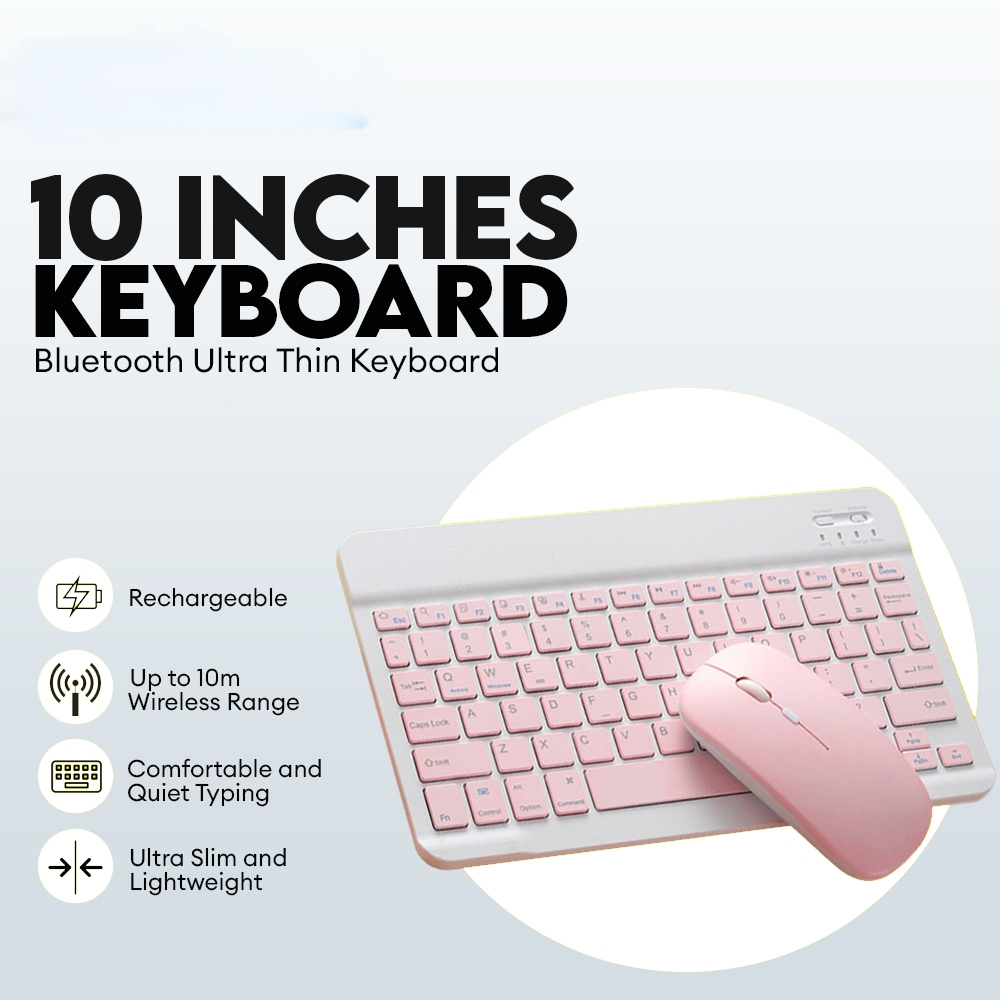 Mini Wireless Keyboard 10 inch Bluetooth Ultrathin Portable Keyboard ...