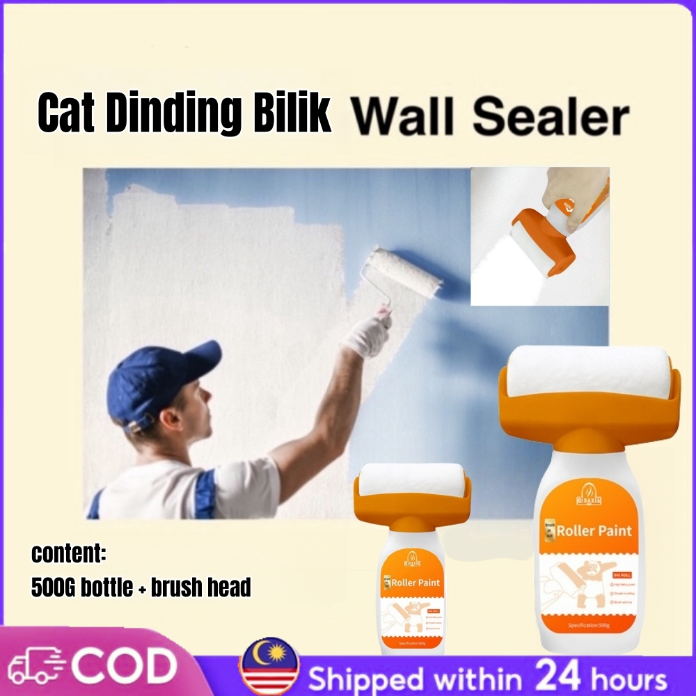 500G Cat pembaikan dinding baru dengan berus Rolling White waterbased ...