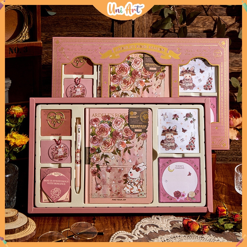 DIY Journal Kit Rose Scrapbook Diary Set Sticker Tape Journaling ...