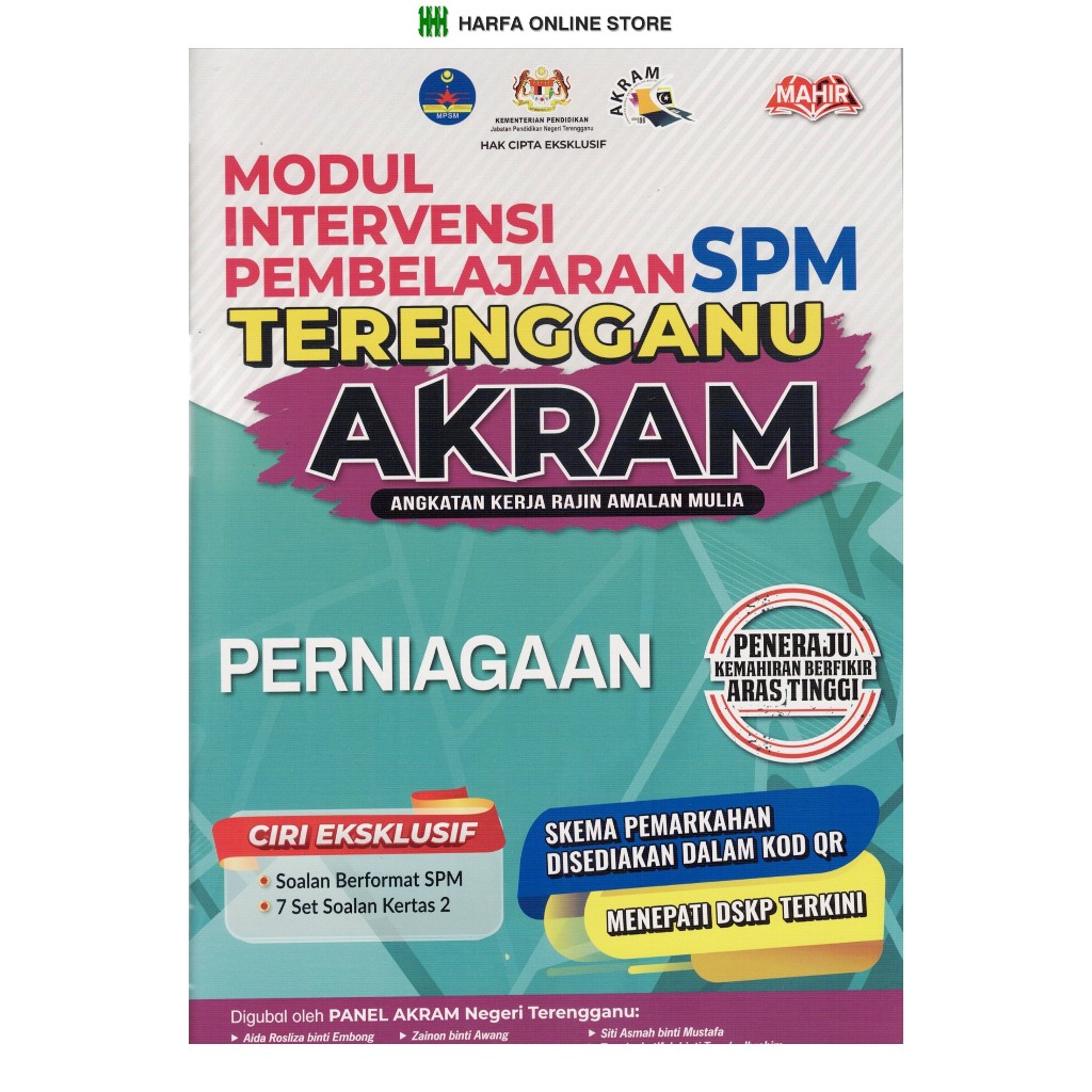 BUKU LATIHAN : MODUL INTERVENSI PEMBELAJARAN SPM TERANGGANU AKRAM PERNIAGAAN | Shopee Malaysia