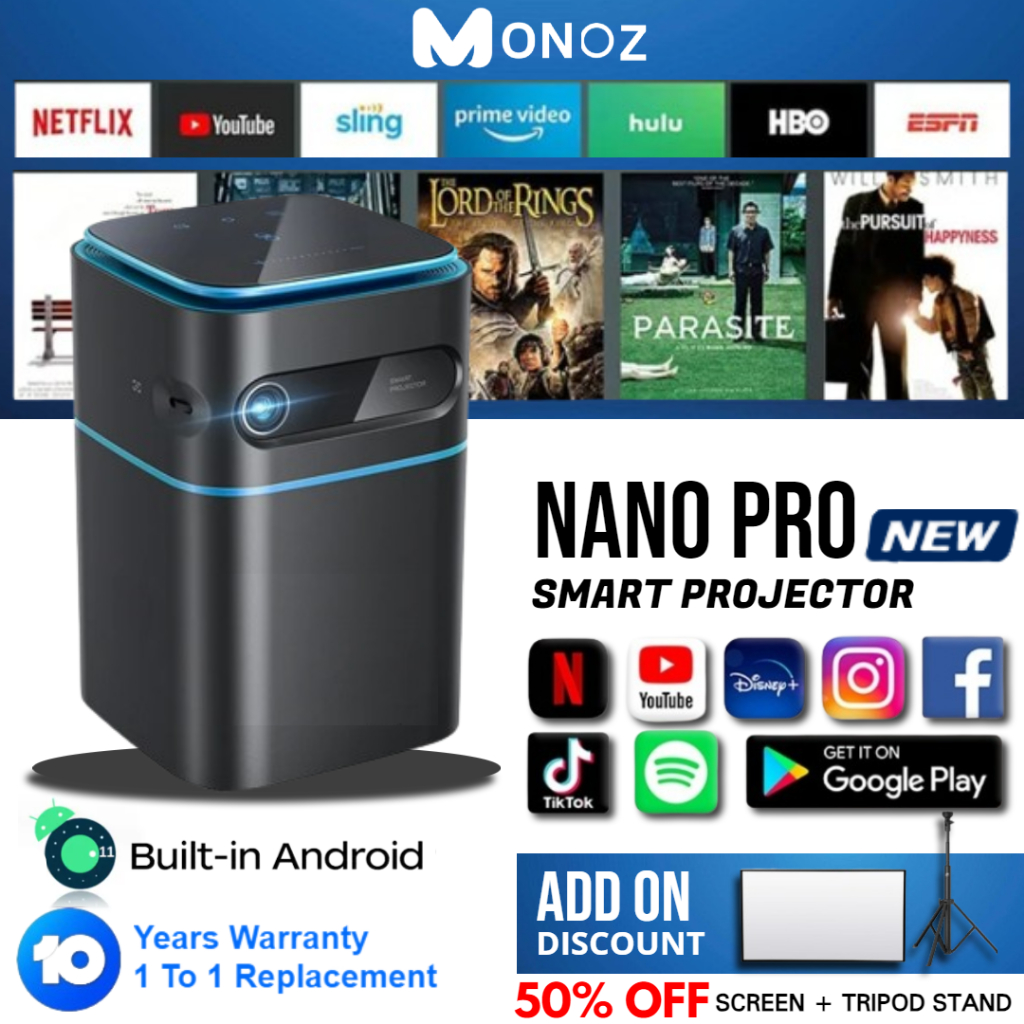 🔥SUPER PROMO🔥 Newest 2025 Nano Projector 9000Lumens Projector Office ...