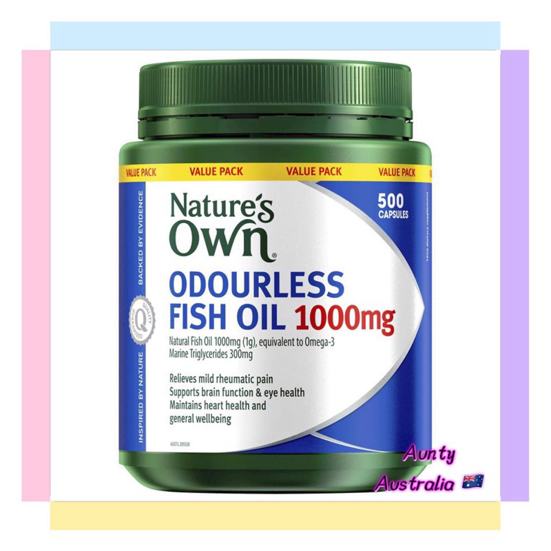 Nature's Own Odourless Fish Oil 1000mg 500 Capsules Exclusive Size ...