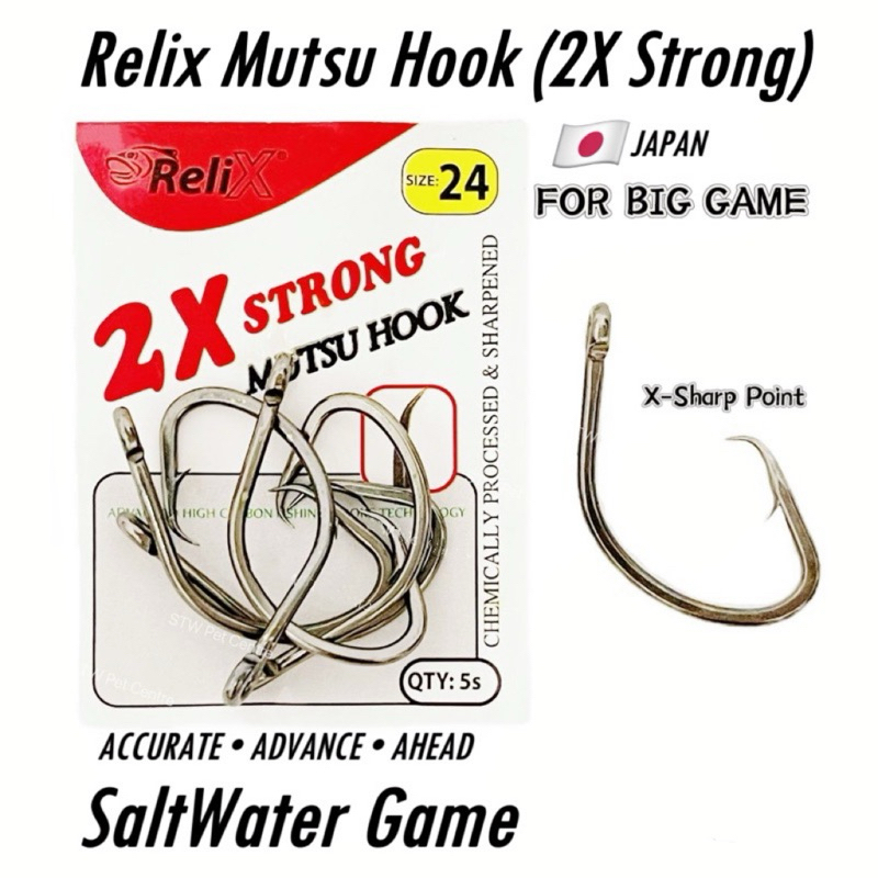 Relix 2X Strong Mutsu Hook (JAPAN) Big Game Mata Kai Relix Hook Mata ...