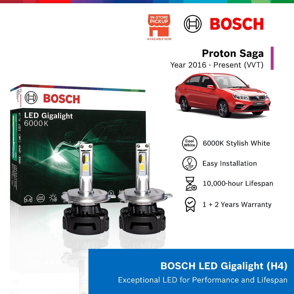 Bosch LED Gigalight 6000K H4 Halogen Headlight Retrofit Bulb + CANBUS ...