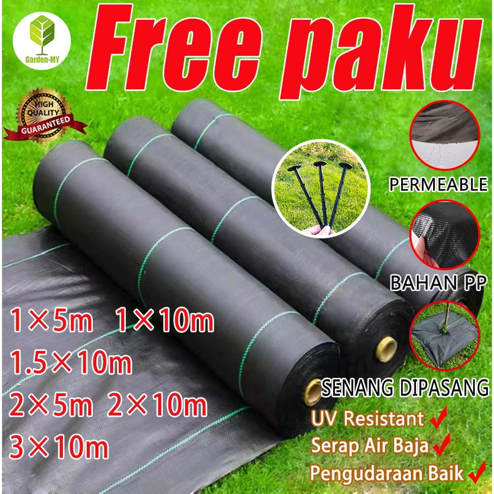 Free Paku* Weedmat Thickened 5m/10m Plastik Tutup Tanah Kawalan Rumpai Durable Weed Control Mat ...