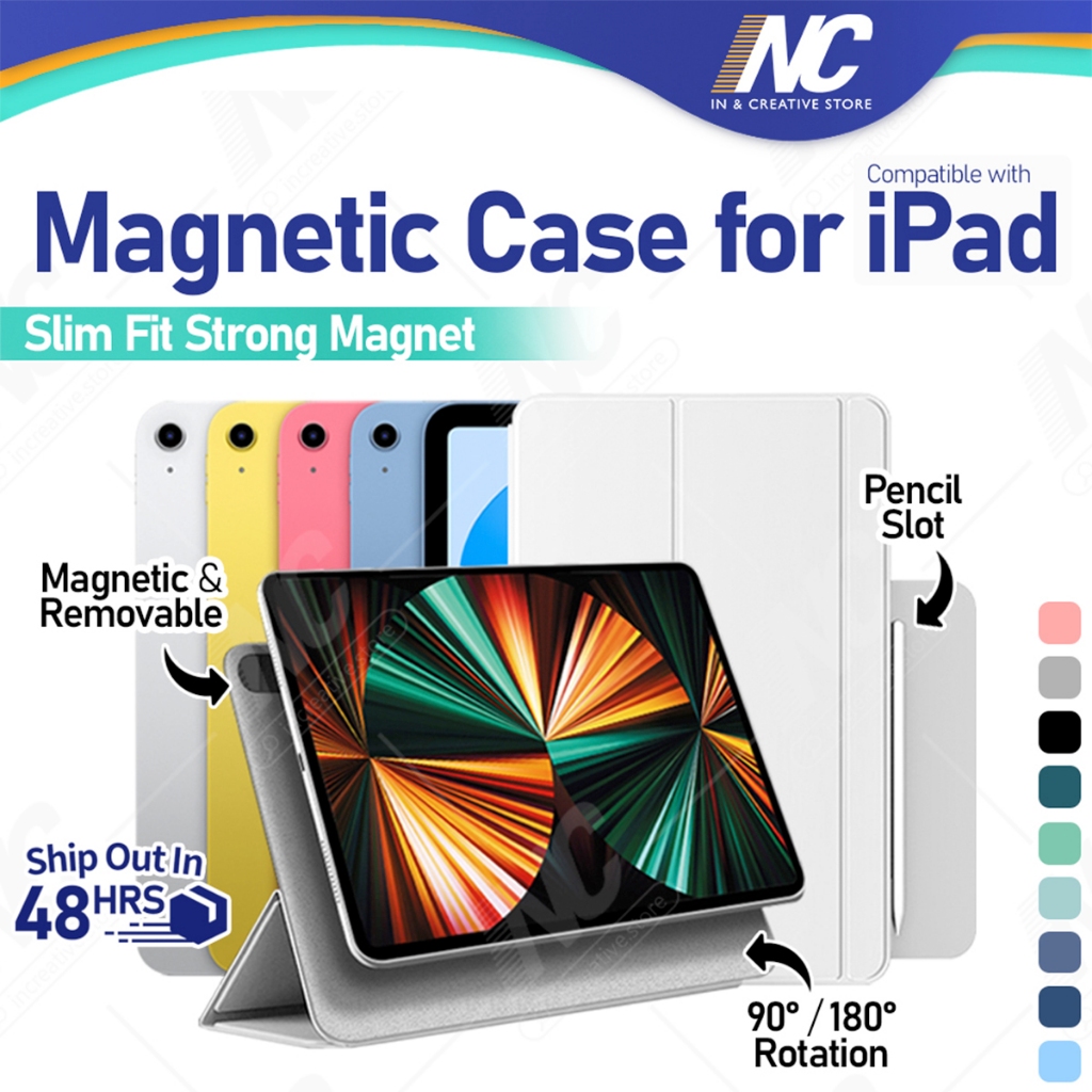 Premium Magnetic Leather Case for iPad Pro 13/12.9/11, Air 4/5/6, mini ...