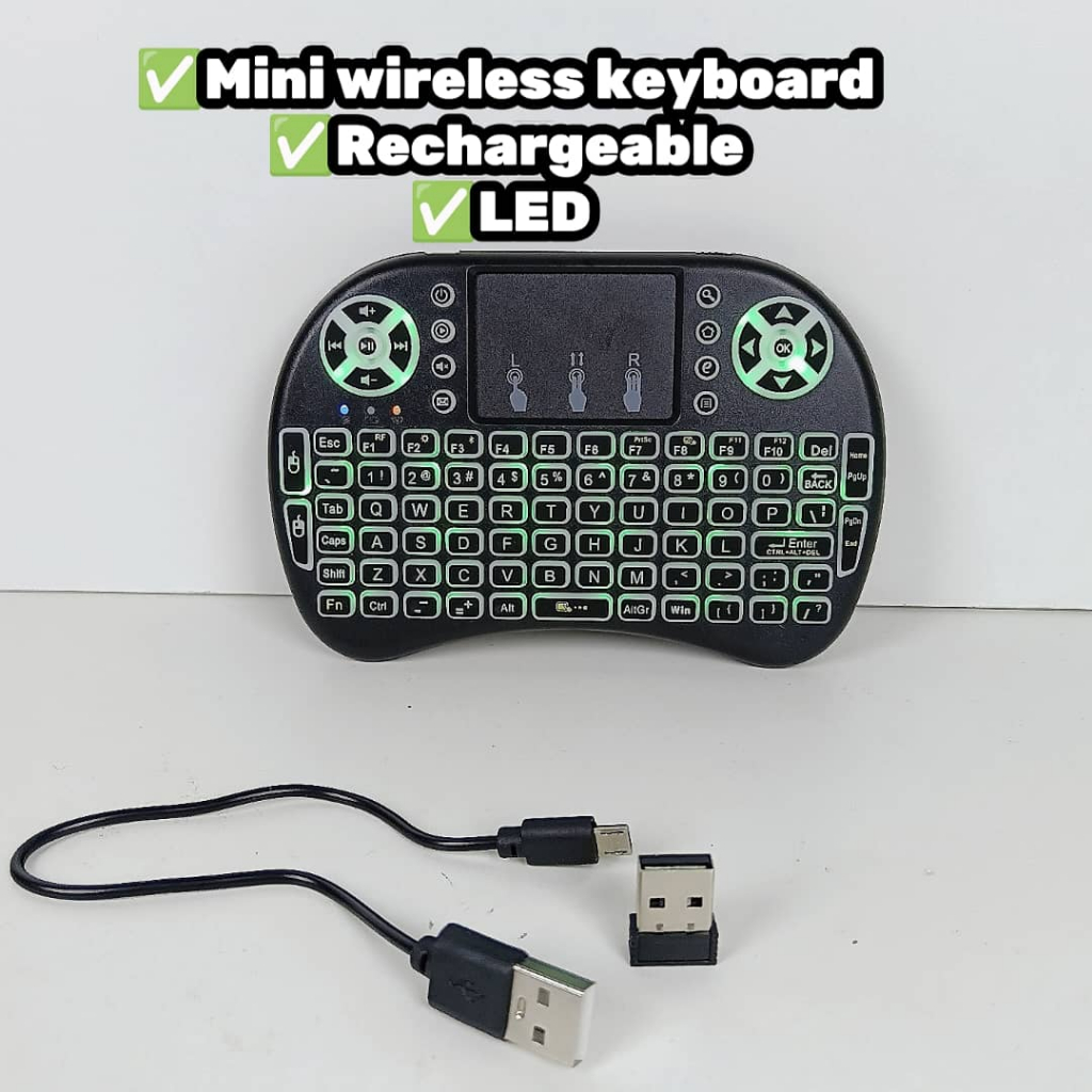 mini gaming mouse keypad wireless handheld with touchpad 3color LED ...