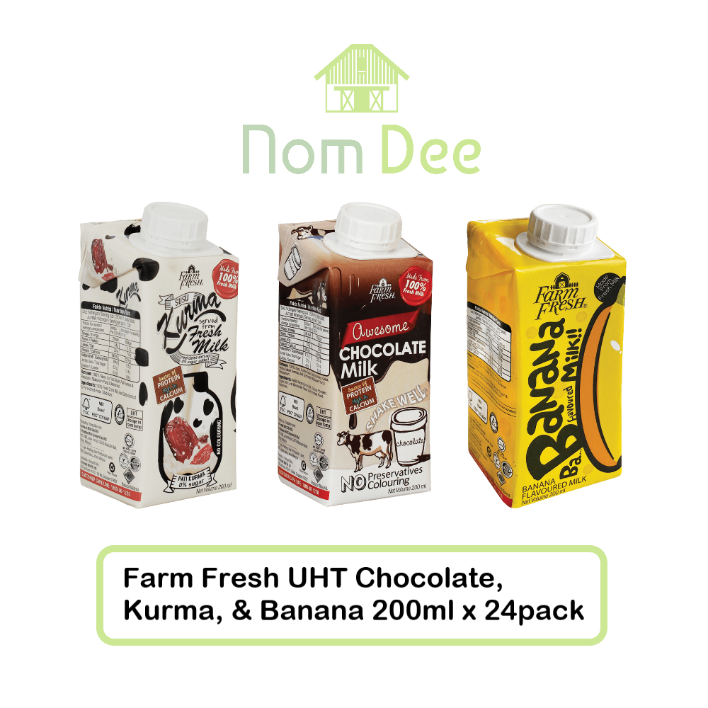 Farm Fresh UHT - Chocolate/Kurma/Banana (200ml x 24 Packs) | Shopee Malaysia