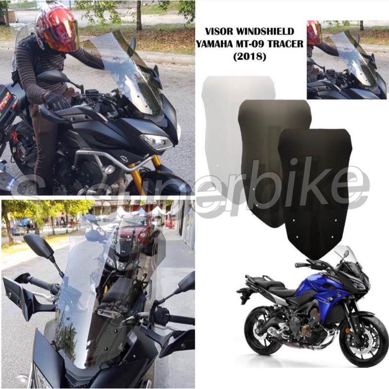 MT09TRACER WINDSHIELD 59CM MT09 COWLING VISOR WINDSCREEN LAMPU DEPAN ...