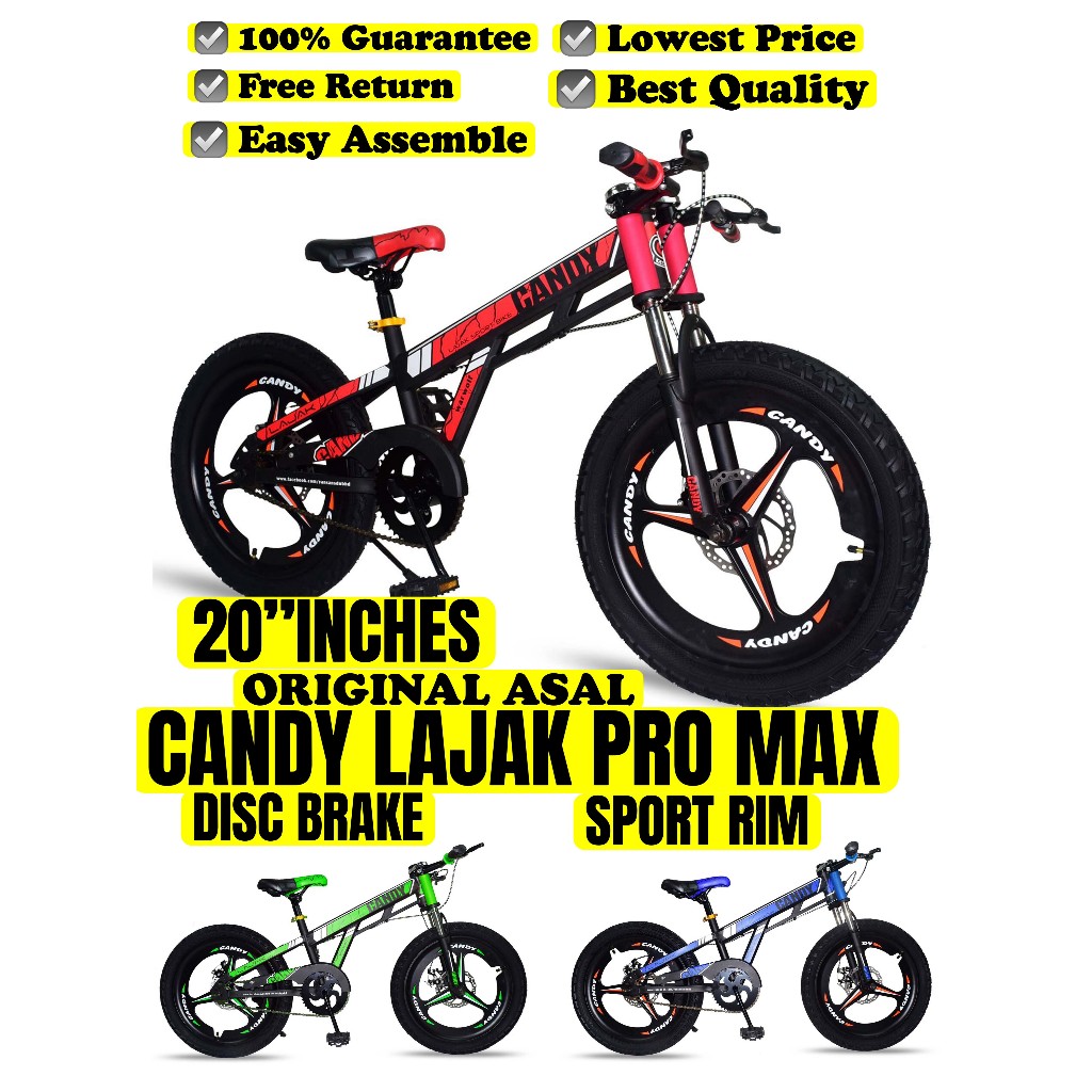 READY STOCK TO SHIP CANDY 20" INCHES INCI KIDS BICYCLE BASIKAL BUDAK ...