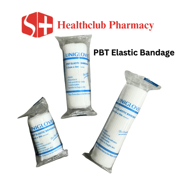 UNIGLOVES PBT Elastic Bandage 5cm/7.5cm/10cm x 3m PBT Bandage Elastic ...