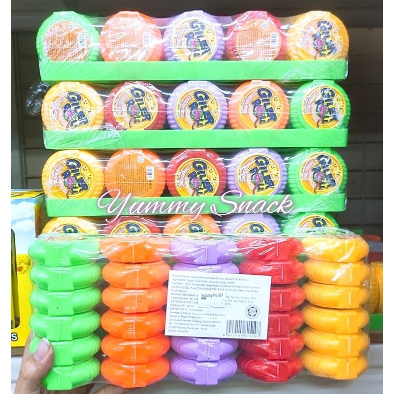 [3pcs/30pcs] QEQE Giler Roll Mixed Fruit Flavour Bubble Gum Halal Ready ...