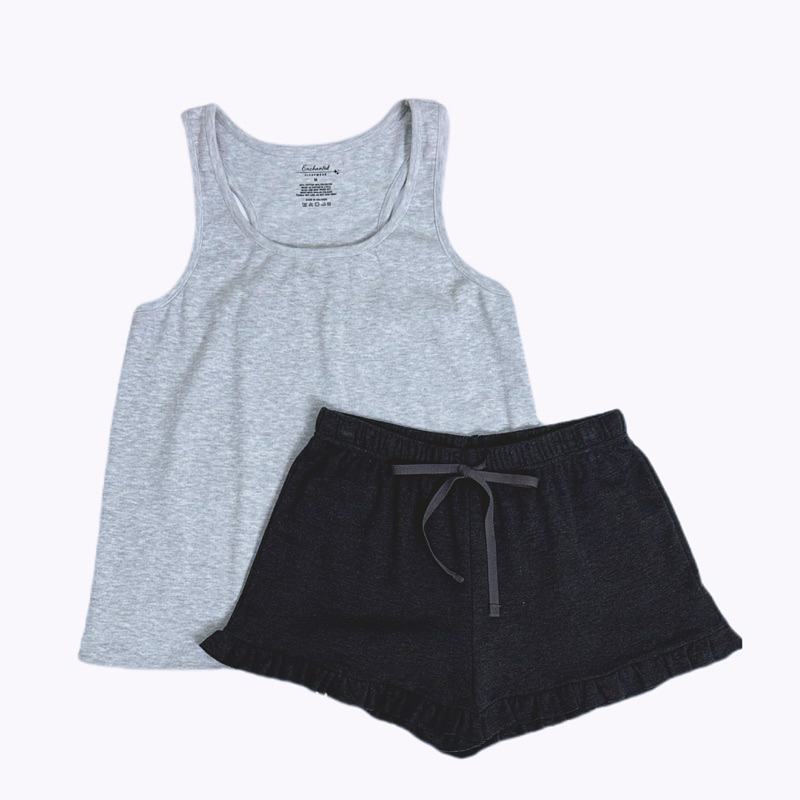 Enchantous | Cotton Pyjamas shorts pants set Baju tidur wanita Baju ...