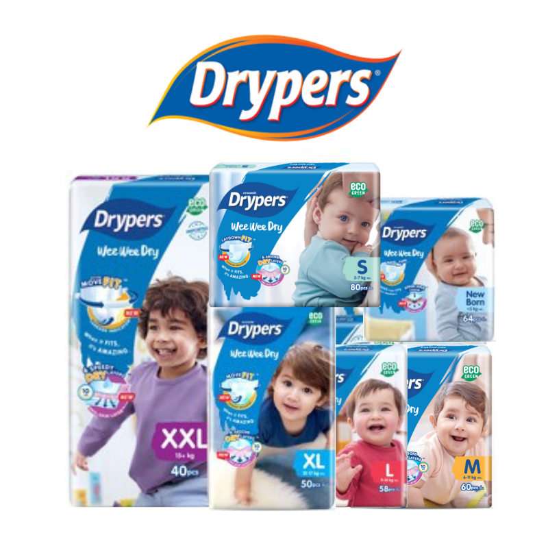 *TRANSPARENT PACKING* Drypers Wee Wee Dry - NB/S/M/L/XL/XXL READ ...