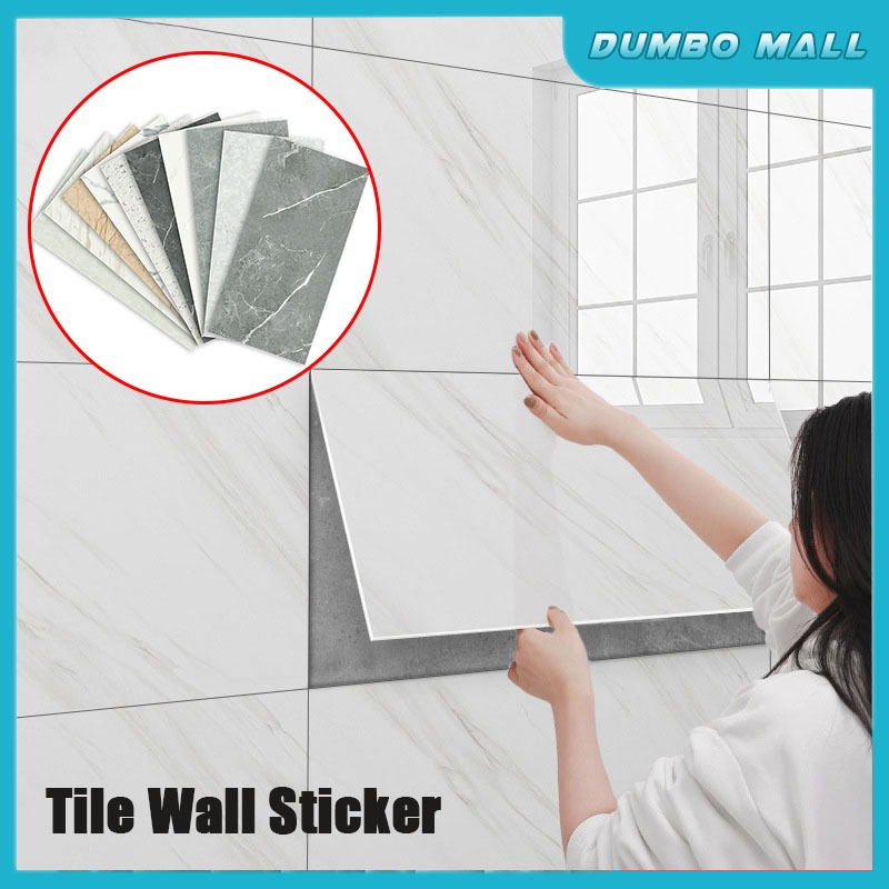 Kitchen Wall Sticker 30x60cm Marble Tile Paper Bathroom Wallpaper ...
