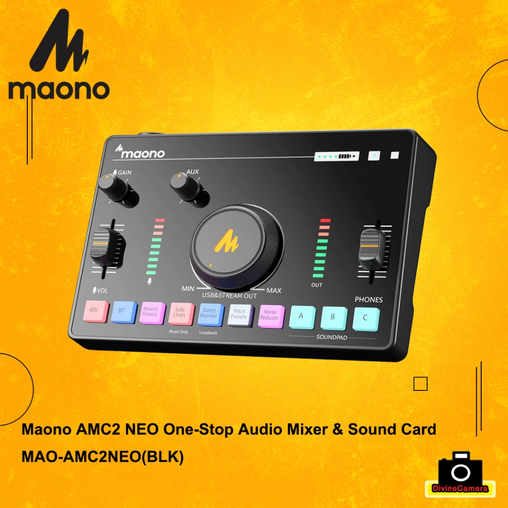 Maono AMC2 NEO One-Stop Audio Mixer & Sound Card black/ white | Shopee ...