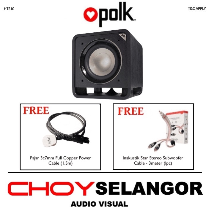 Polk Audio HTS10 10″ Subwoofer with Power Port Technology (Black ...
