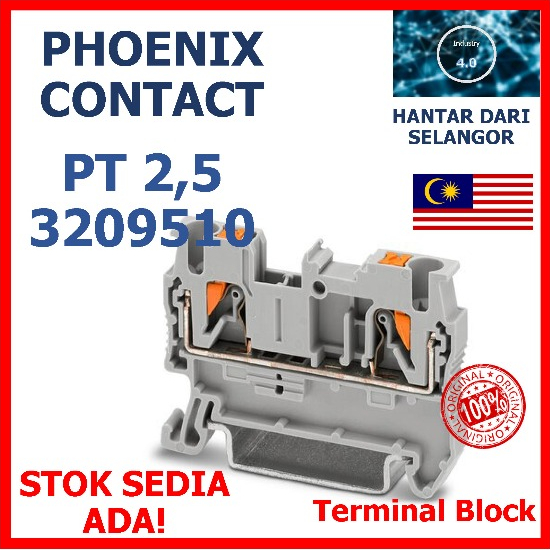 READY STOCK | 3209510 | PT2.5 | PHOENIX CONTACT | FEED THROUGH TERMINAL BLOCK | Shopee Malaysia