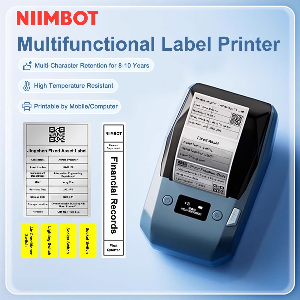 NIIMBOT M2 Portable Thermal Transfer Label Printer Multi-function Self ...