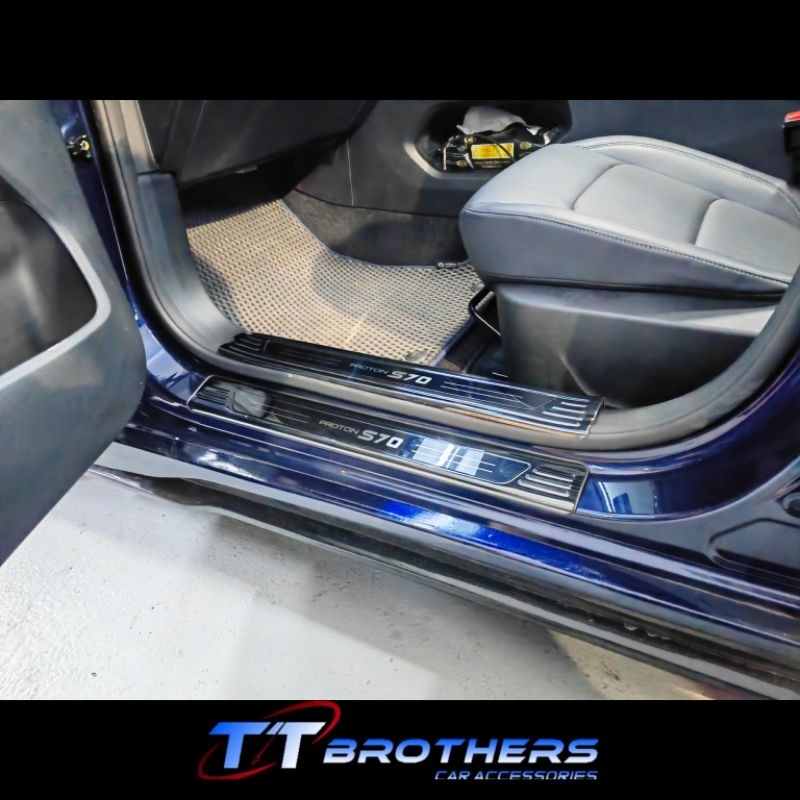 PROTON S70 Inner door step Cover stainless steel titanium black door ...