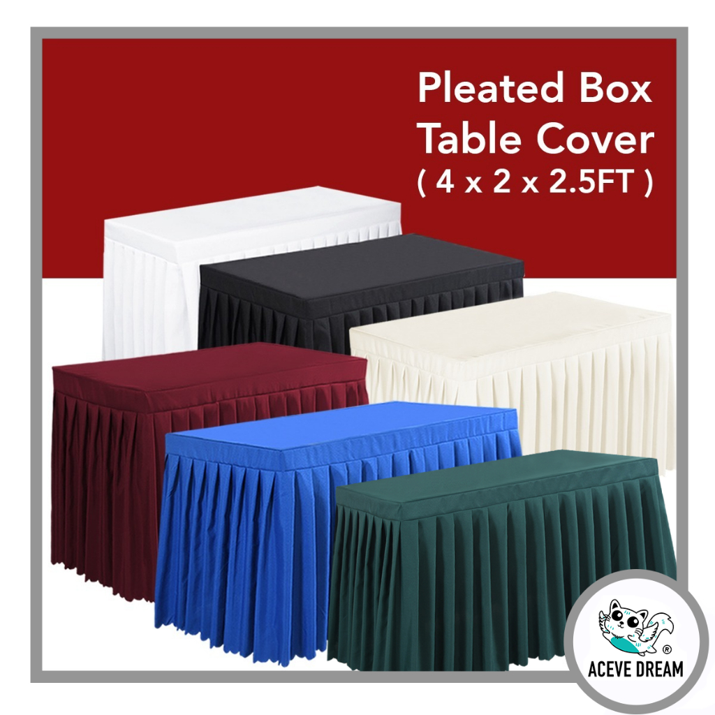 ACEVE DREAM READY STOCK 4x2.0FT Pleated Box Table Cover Skirting Meja ...