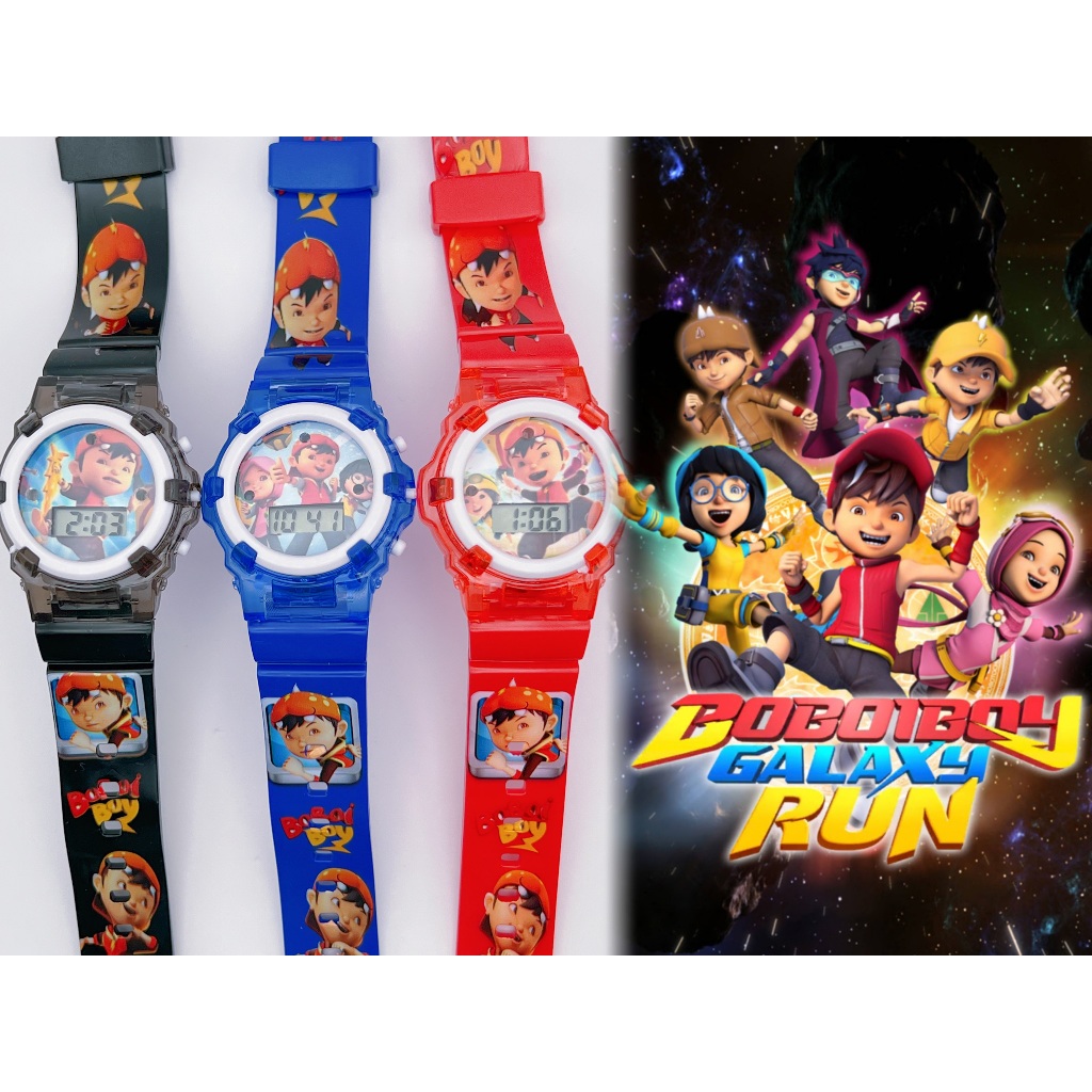 (K53) Jam Tangan Boboiboy Muzik Lampu / Cartoon Light Music Kids Watch ...