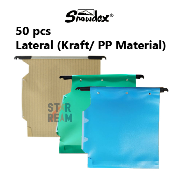 Lateral Filing Pocket Hanging File Folder (Kraft/PP Blue/PP Green ...