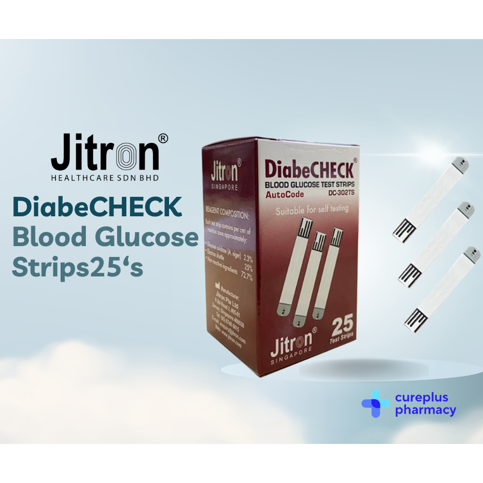 JITRON DiabeCHECK Blood Glucose Strips 25's | Good Quality TEST STRIP ...