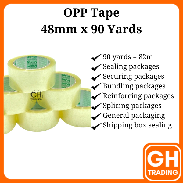 Opp Tape 48mm 90 yard Cellophane Tape Packing Tape Transparent Tape ...