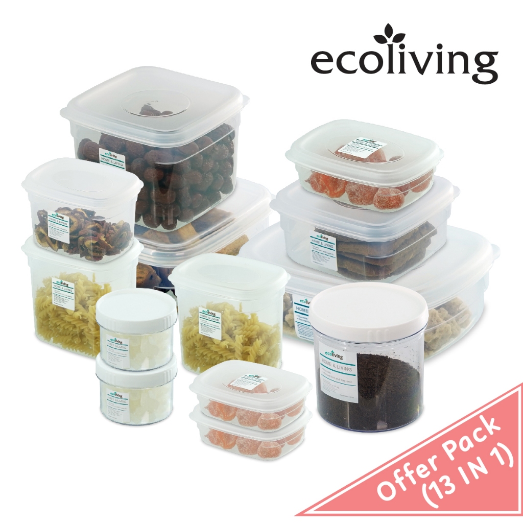 ECO LIVING OFFER PACK 13In1 Stackable Transparent Food Keeper ...
