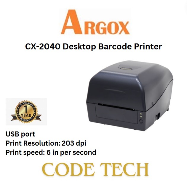 Argox CX-2040 Desktop Barcode Printer: Fast and Reliable USB CX2040 Direct Thermal Transfer 203 ...