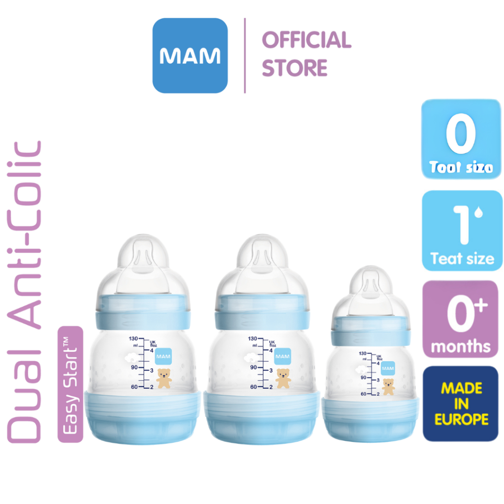 MAM Dual Anti-Colic Baby Bottle (160ml x 2) with 130ml Blue Dual Anti-Colic bottle | Shopee Malaysia