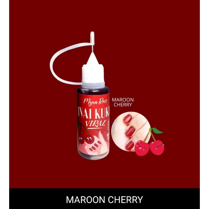 HALAL MAROON CHERRY Inai Kuku Viral Warna MAROON CHERRY Tahan Lama ...