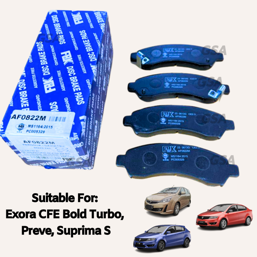 FBK Exora CFE Bold Turbo, Preve, Suprima S Rear Disc Pad (4 PCS) Set | Shopee Malaysia