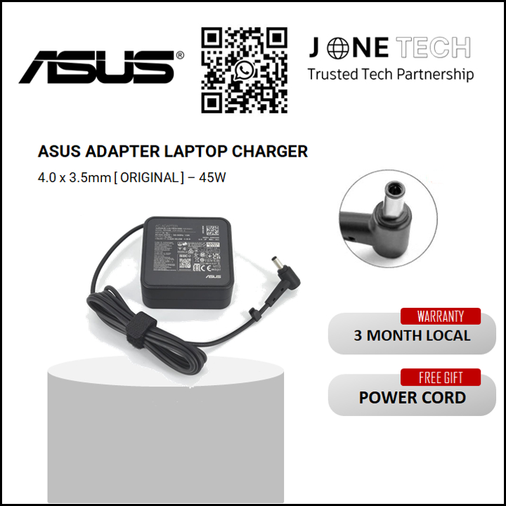 ASUS ORIGINAL ADAPTER - 4.5mm x 3.0mm LAPTOP CHARGER / NOTEBOOK CHARGER ...