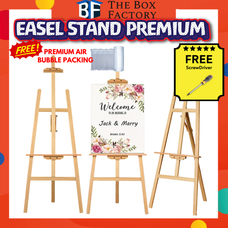 LOWEST PRICE READY STOCK 150cm Premium Pine Wood Easel Stand FREE ...
