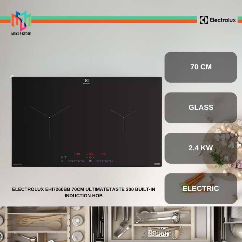 Electrolux EHI7260BB 70cm UltimateTaste 300 Built-In Induction Hob 2 ...
