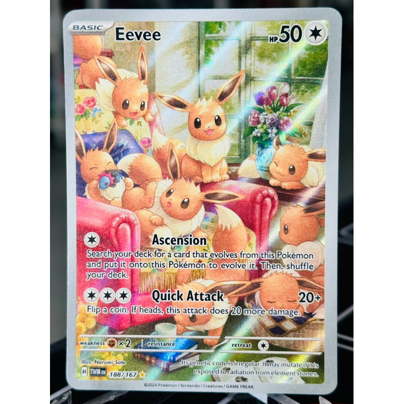 Eevee 188/167 illustration Rare Twilight Masquerade Pokemon TCG ...
