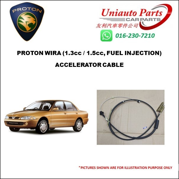PROTON WIRA (1.3cc / 1.5cc, FUEL INJECTION) ACCELERATOR CABLE | Shopee ...