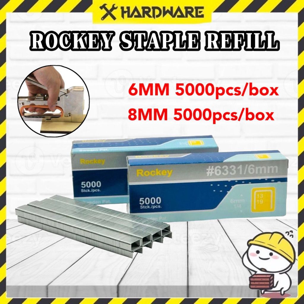 6MM/8MM STAPLE GUN REFILL NAIL/RAPID NAIL HAND STAPLER TACKER/Ubat Paku ...