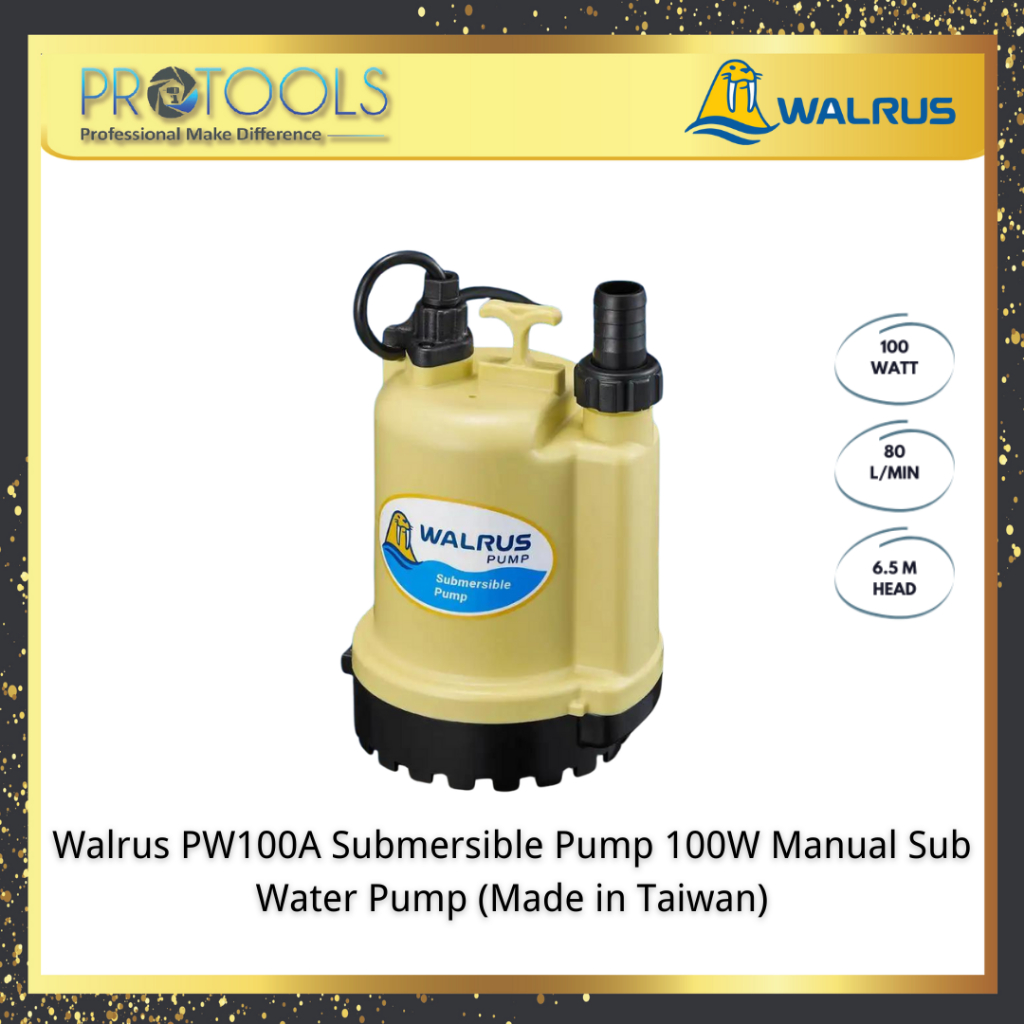 Walrus PW100A Submersible Pump 100W Manual Sub Water Pump (Made in Taiwan) | Shopee Malaysia