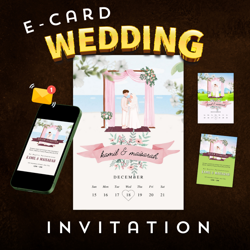 kad kahwin digital/digital card wedding invitation/e-card wedding/e ...