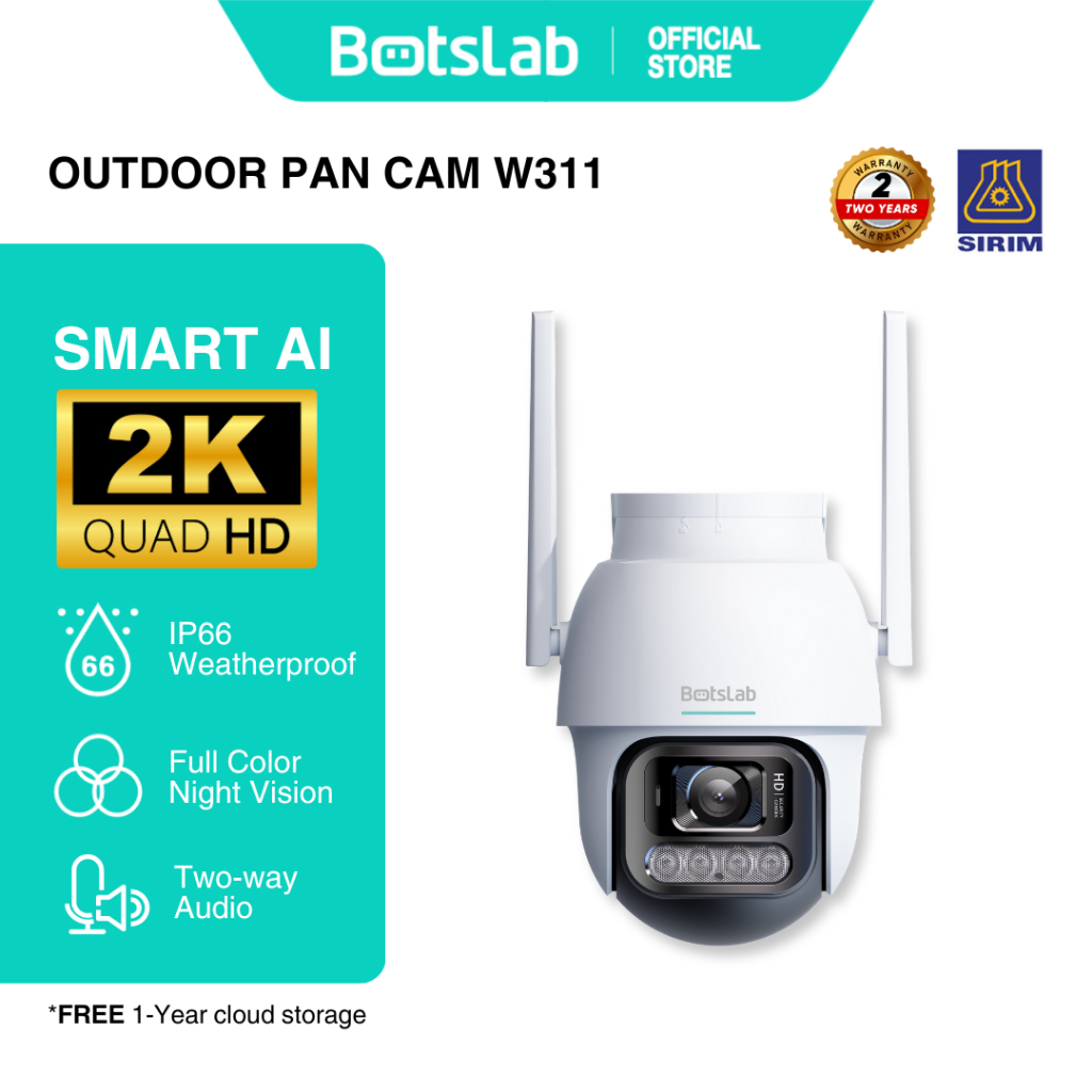 Botslab Outdoor Pan/Tilt Camera W311 3MP 2K CCTV Security Camera | Shopee Malaysia