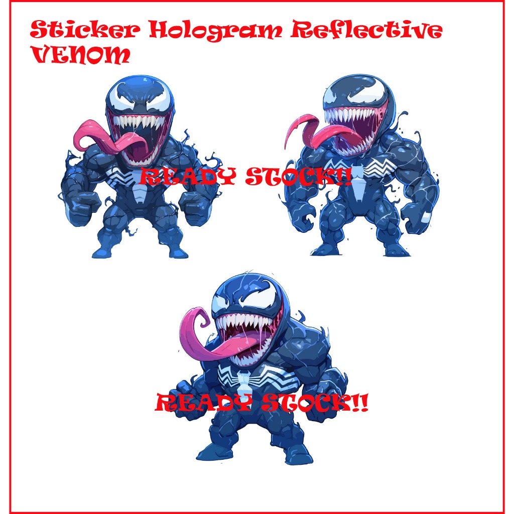Sticker Hologram Reflective Venom sticker motor stiker car VENOM Cute ...