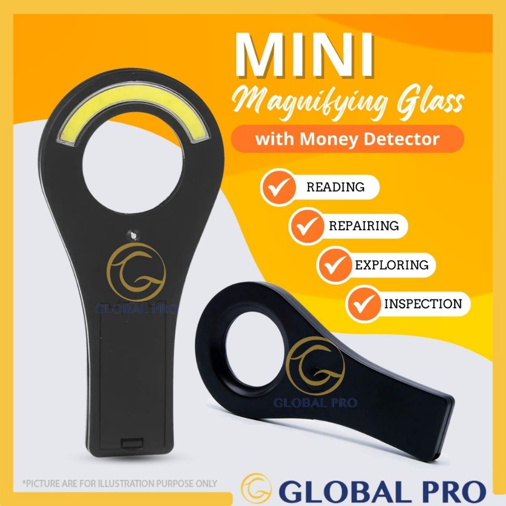 MINI MAGNIFYING GLASS WITH UV LIGHT Handheld Magnifier with Money ...
