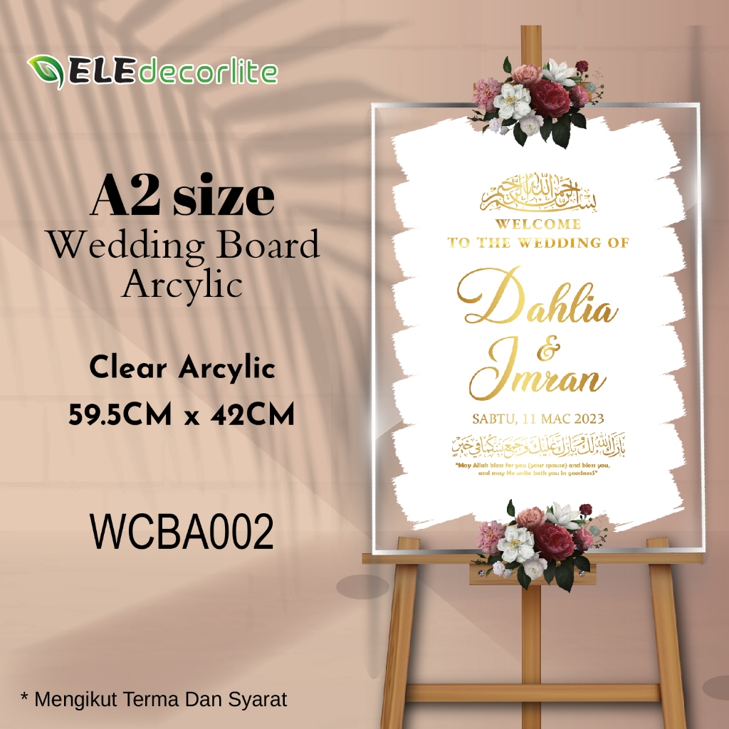 A2 Welcome Board/Majlis Perkahwinan/Wedding Board/Pertunangan/Ijab ...