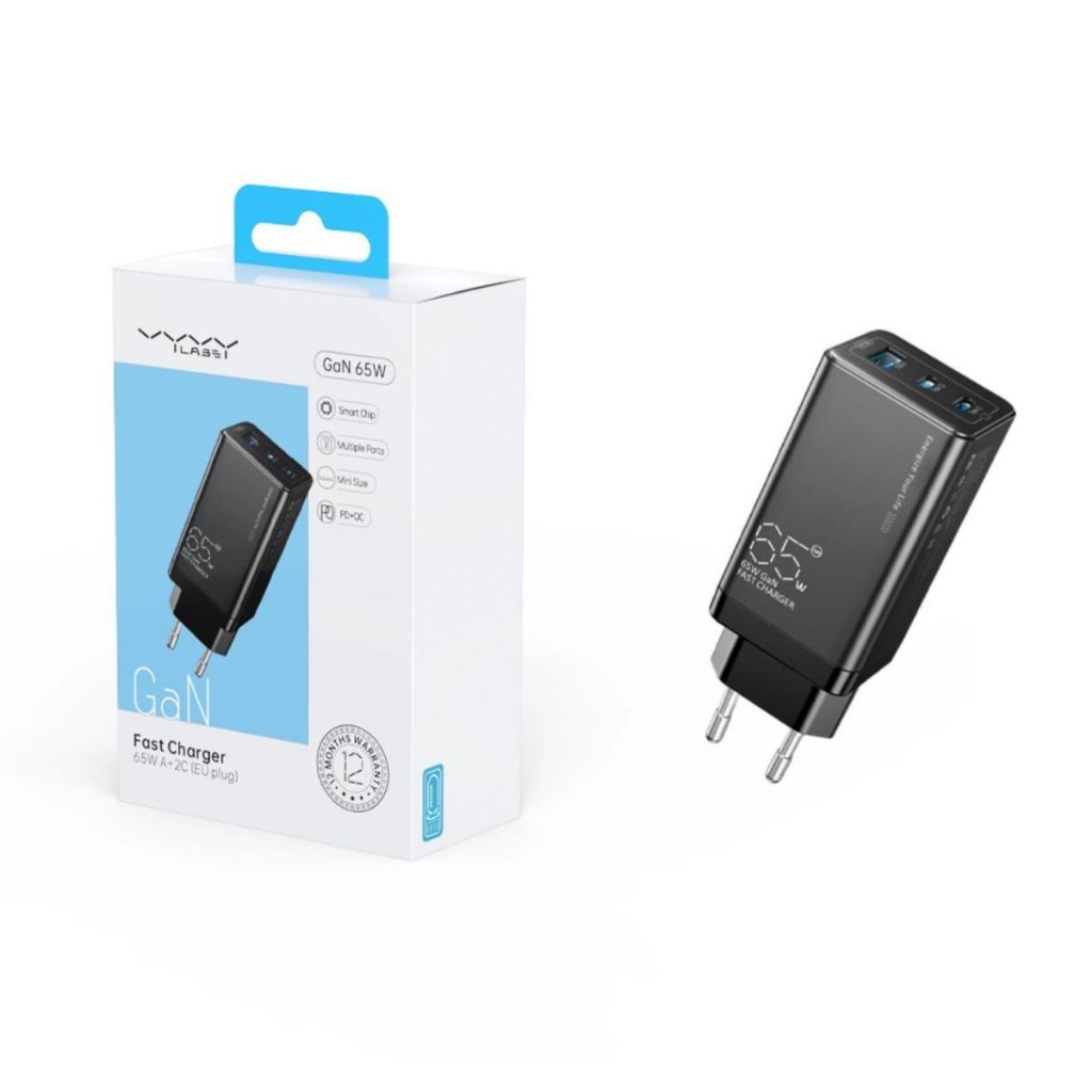 Vyvylabs 65W GaN Fast Charger A + 2C Multiple Ports & Mini Size (EU ...
