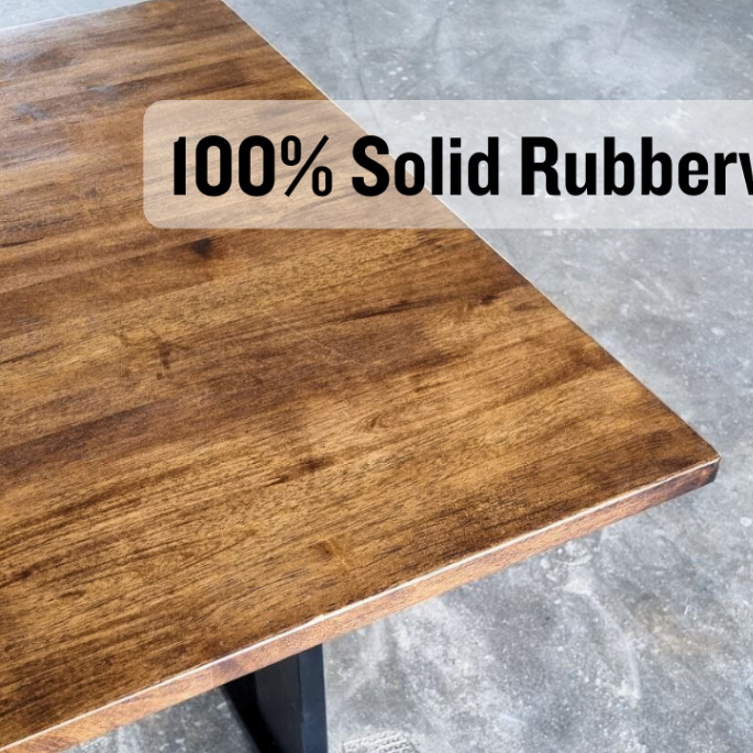 𝗫𝗭 40mm Rubber wood Table Top Solid wood table Papan Kayu Getah Office ...